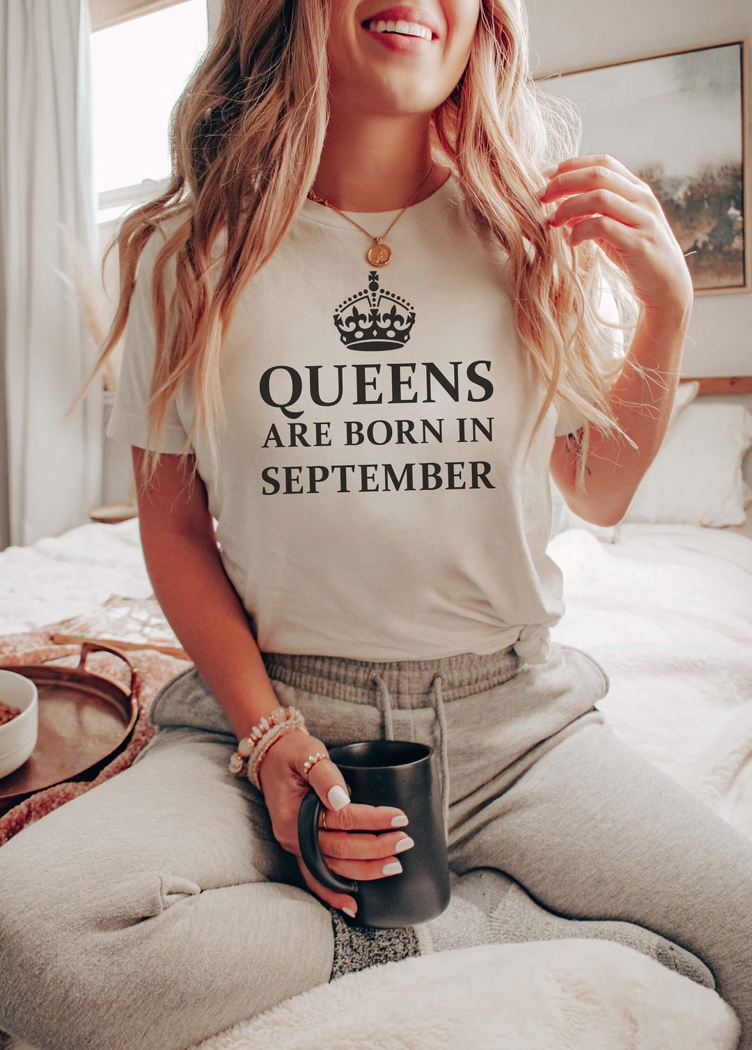 Queens Born in September Tee Funny Birthday Shirt Queens Birthday Party ...