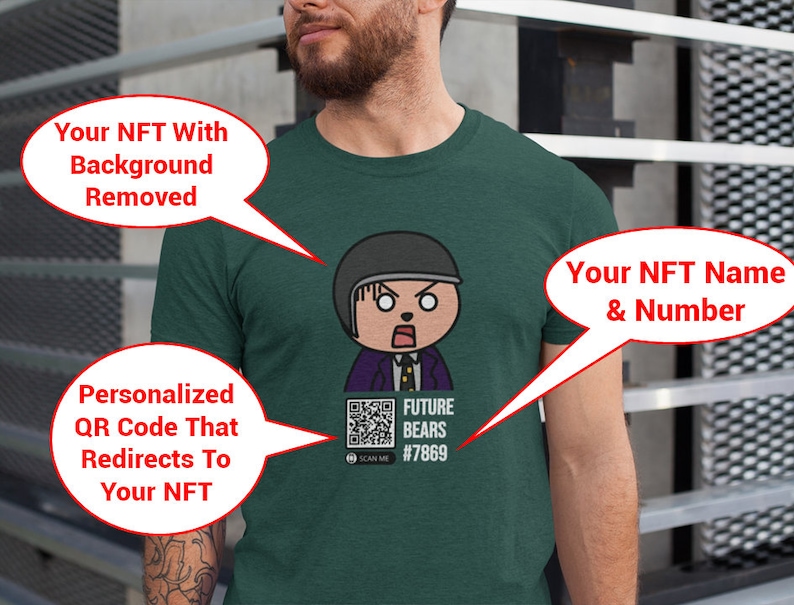Print Your NFT Onto A T-shirt Unisex Tee QR Code Custom NFT Shirt ...
