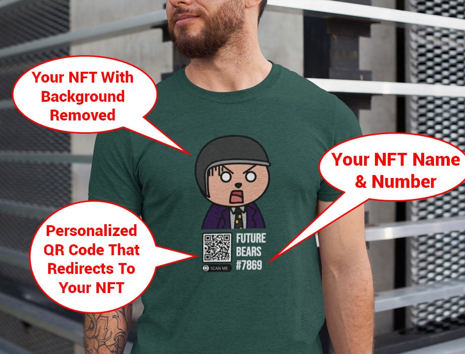 Print Your NFT Onto A T-shirt Unisex Tee QR Code Custom NFT Shirt ...