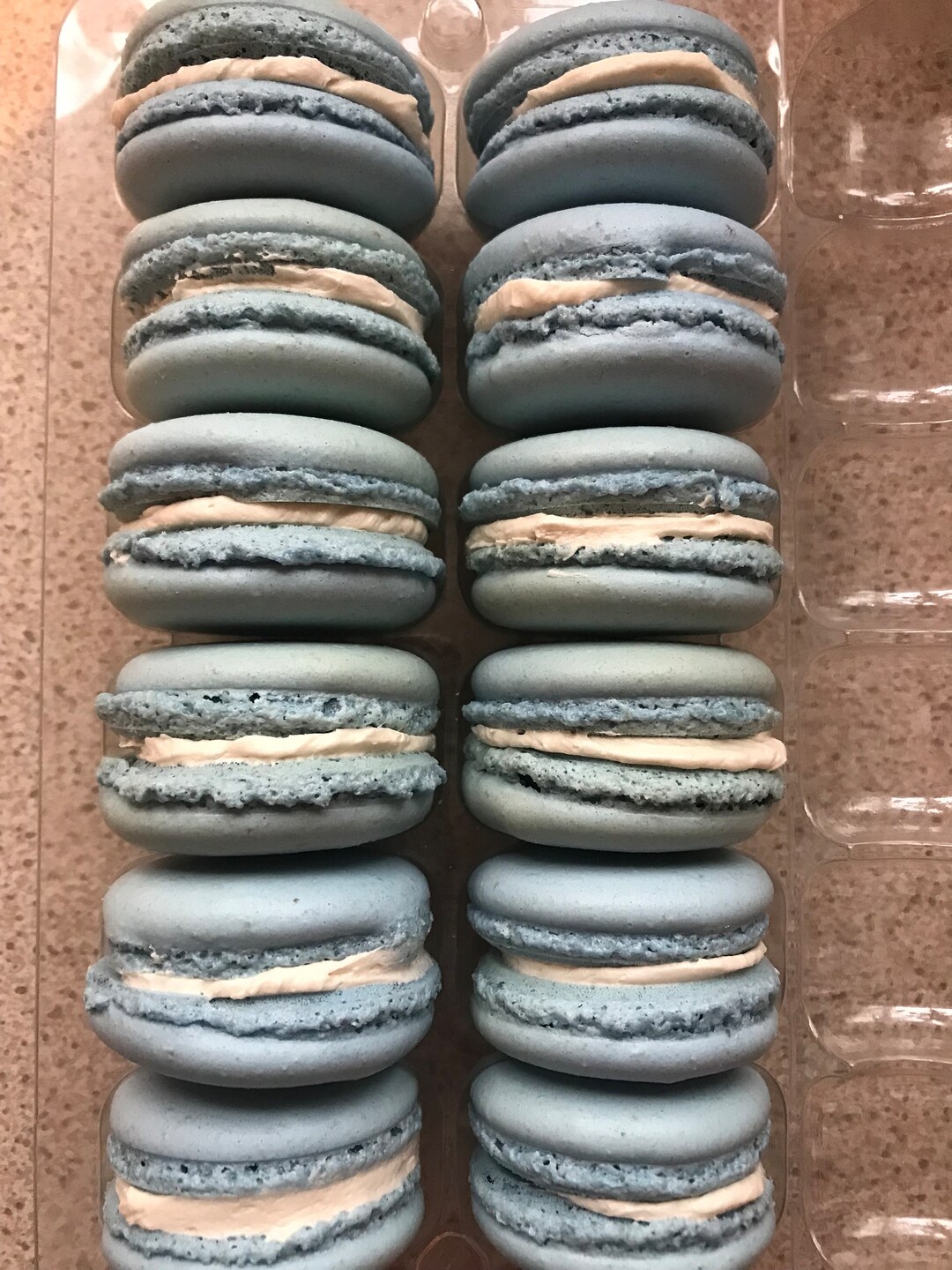 12homemade Baby Blue Macarons Baby Shower, Birthday,sweets,cakes ...