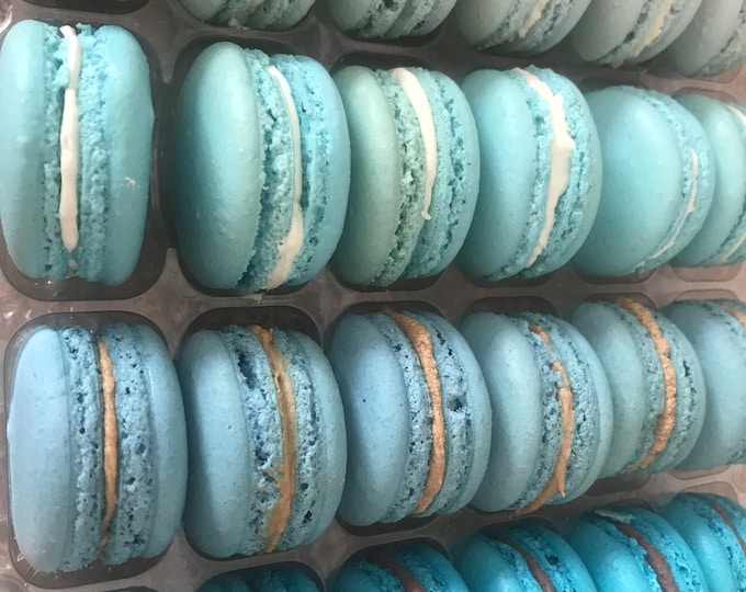 6 Pale Blue Macarons - Etsy UK
