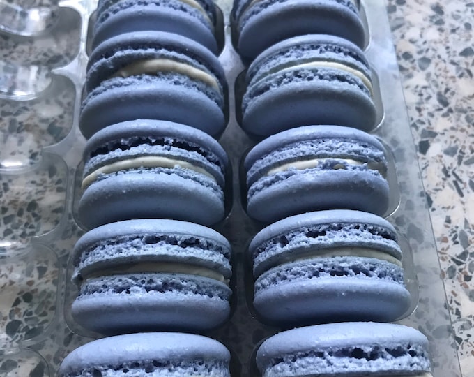 6 Pale Blue Macarons - Etsy UK