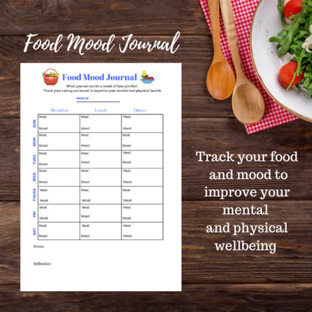 Food Mood Journal Pdf/digital Print - Etsy