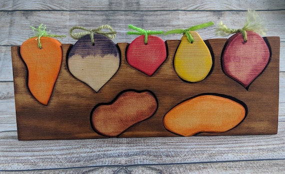 Root Vegetable Puzzle 7 Veggies | Etsy