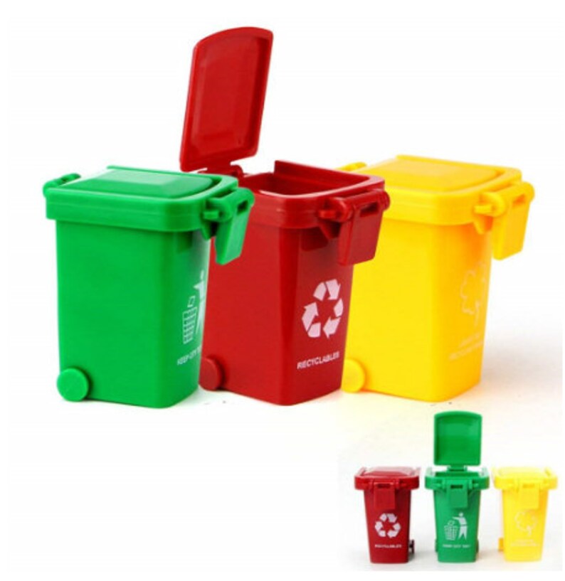 4pcs/pack Mini Trash Bin Garbage Can Container Plastic | Etsy