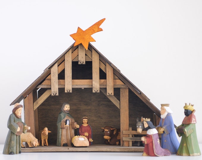 Vintage German Wood Christmas Nativity // Lotte Sievers Hahn Style ...