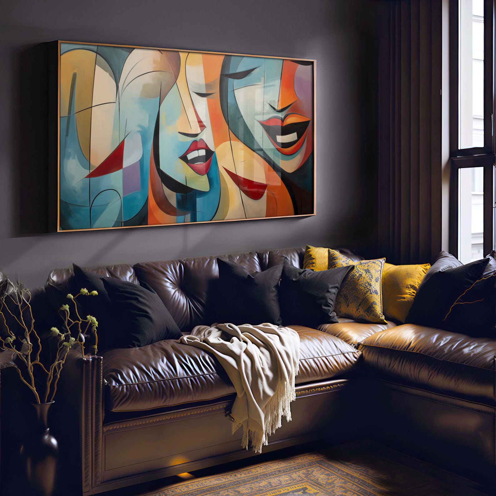 Abstract Faces Art for Samsung Frame TV: Modern Colorful Print (digital ...