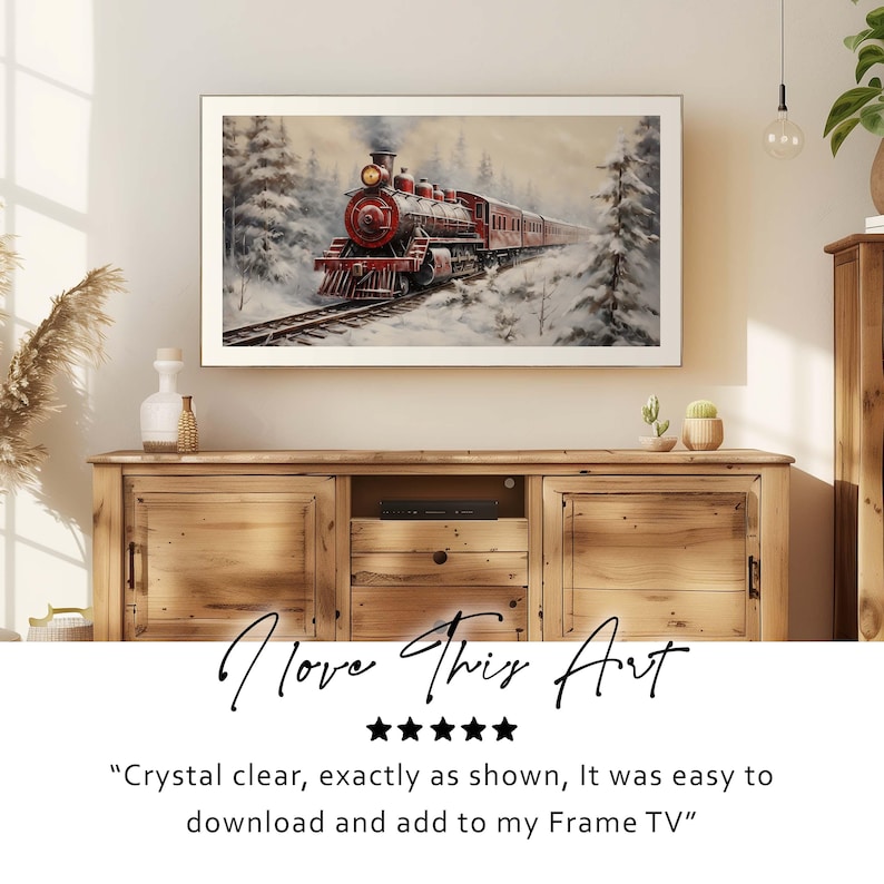 Vintage Train Winter Landscape Art for Samsung Frame TV (digital ...