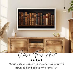 Vintage Library Books TV Art Digital Bookshelf Wall Art Samsung Frame ...