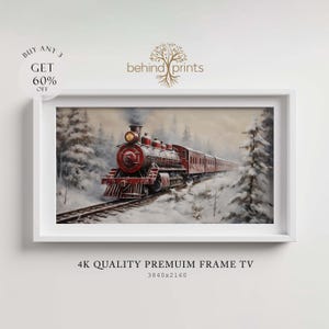 Vintage Train Winter Landscape Art for Samsung Frame TV (digital ...
