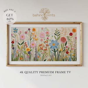 Colorful Floral TV Frame Art Downloadable, Samsung TV Frame Art, Nature ...
