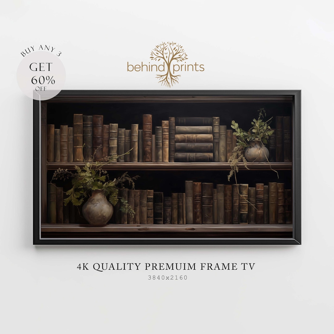 Vintage Books and Vase Downloadable TV Art, Samsung TV Frame Art ...