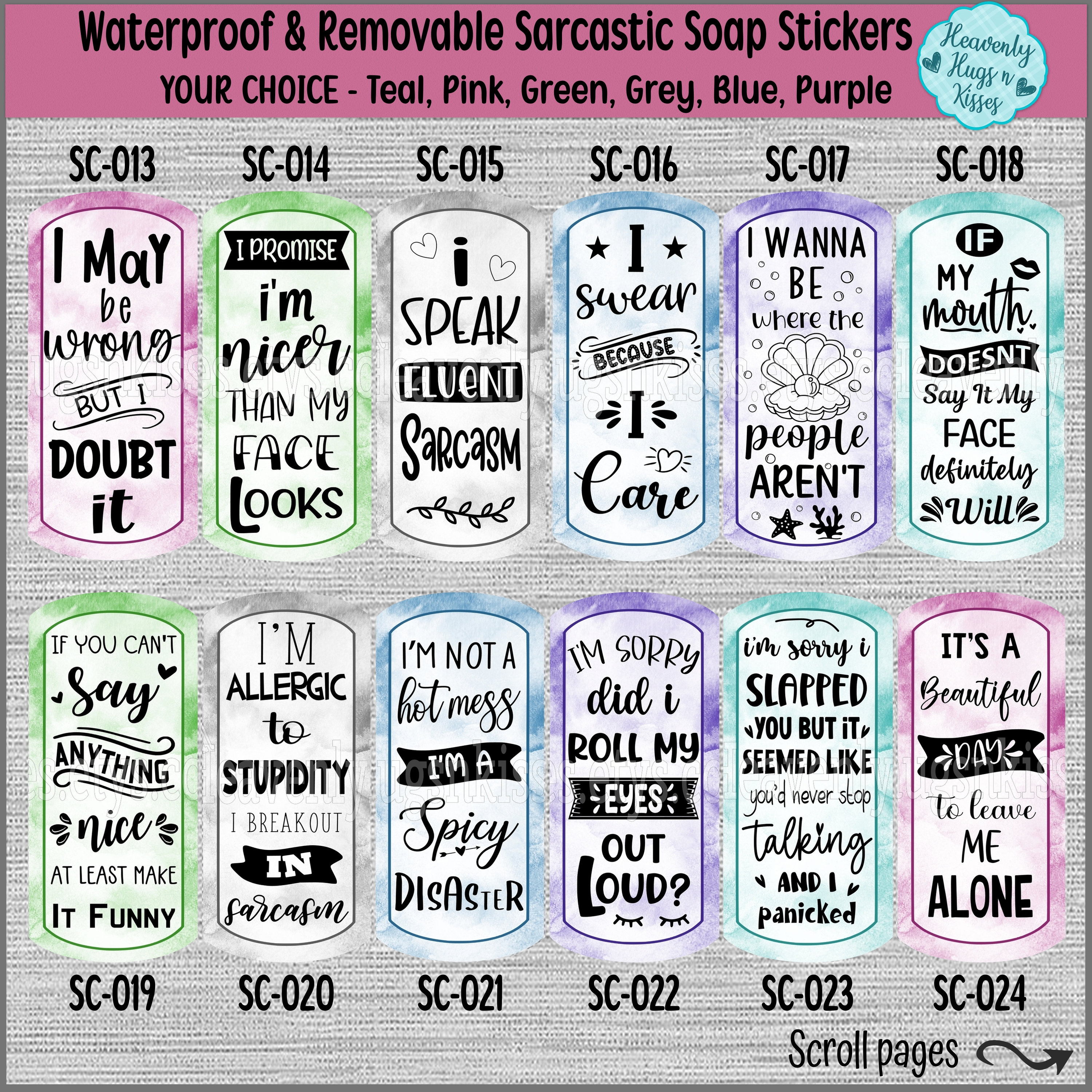 Waterproof Vinyl Labels, I Speak Fluent Sarcasm, Sarcastic Soap Labels ...