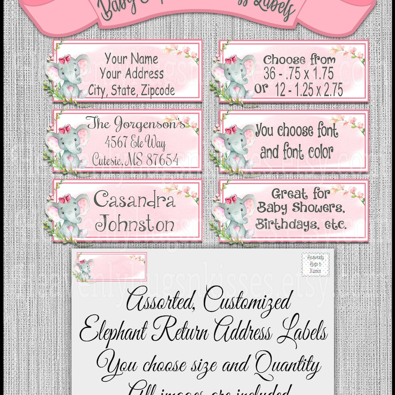 Elephant Labels - Etsy