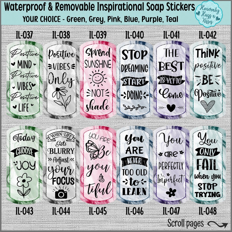 Inspirational Soap Labels Motivational Hand Soap Decals Foam Hand Soap ...