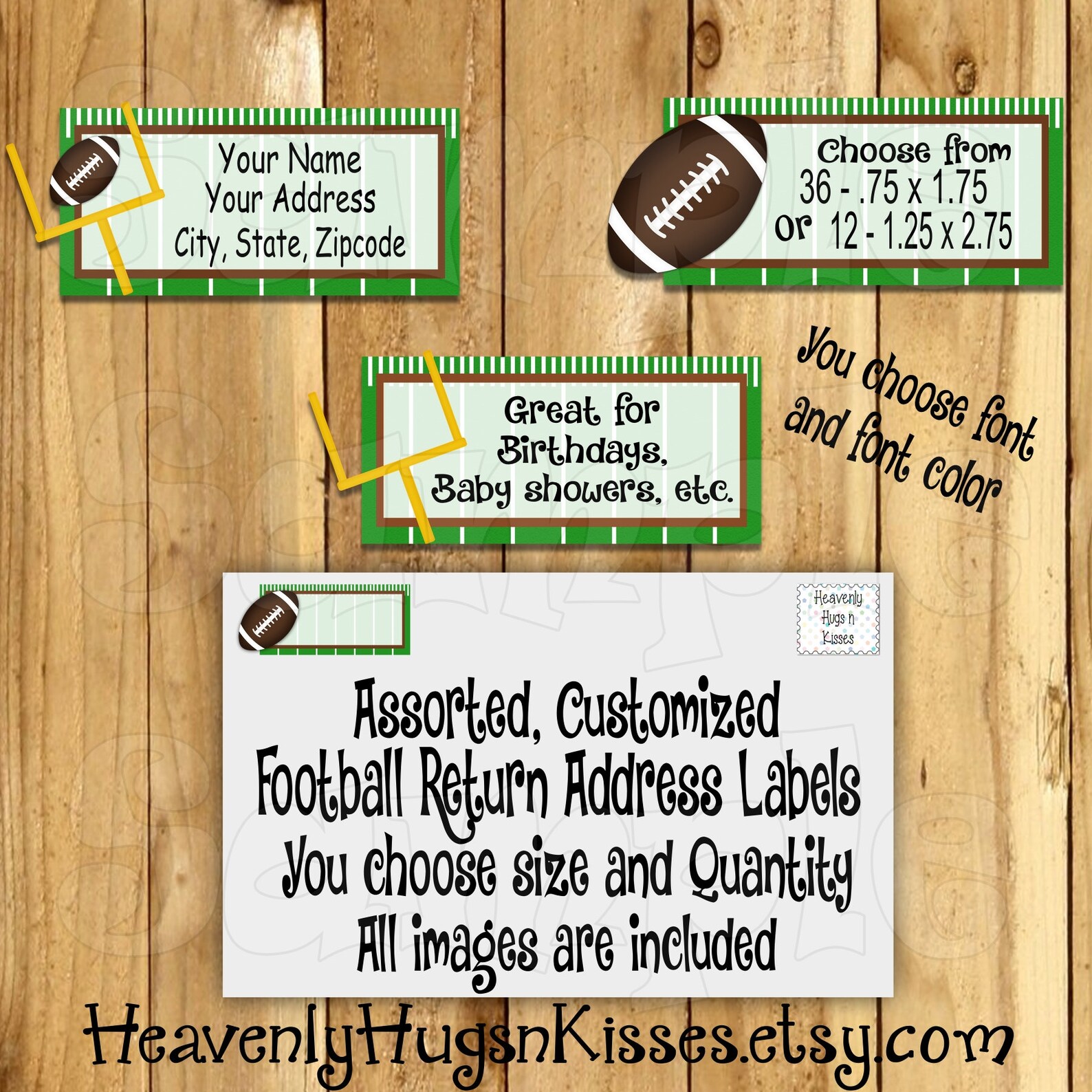 Football Address Labels Personalized Address Labels Return Address ...