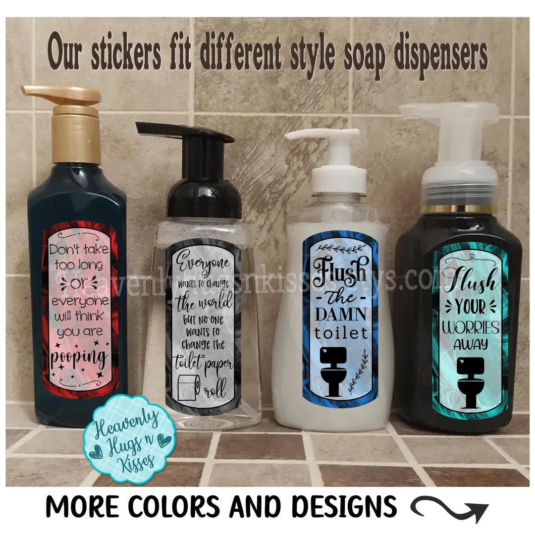 Waterproof Soap Label Flush the Toilet Soap Sticker Soap Dispenser ...