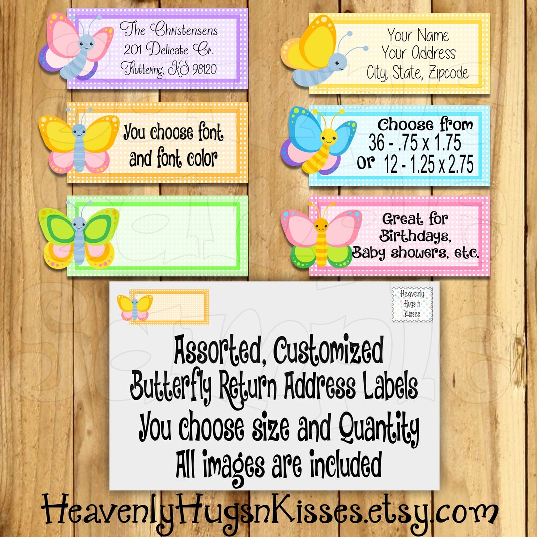 Butterfly Address Labels Personalized Address Labels Return Address ...