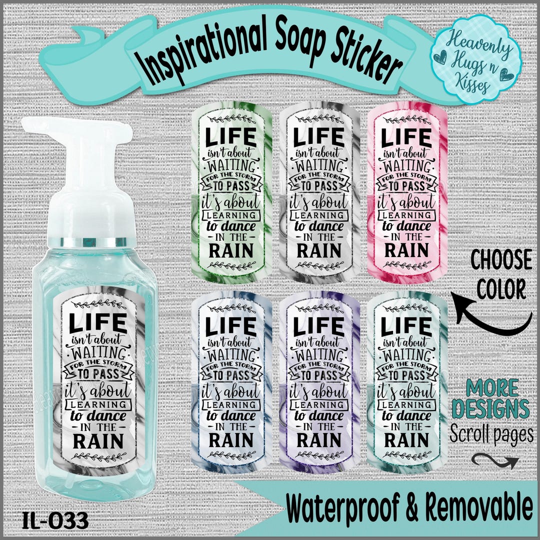 Soap Bottle Label, Learning to Dance in Rain, Inspirational Gift, Foam ...