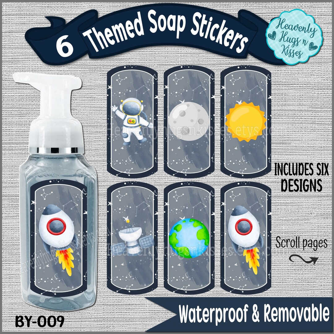 Space Hand Soap Decal Space Soap Label Foam Hand Soap Sticker Foaming ...