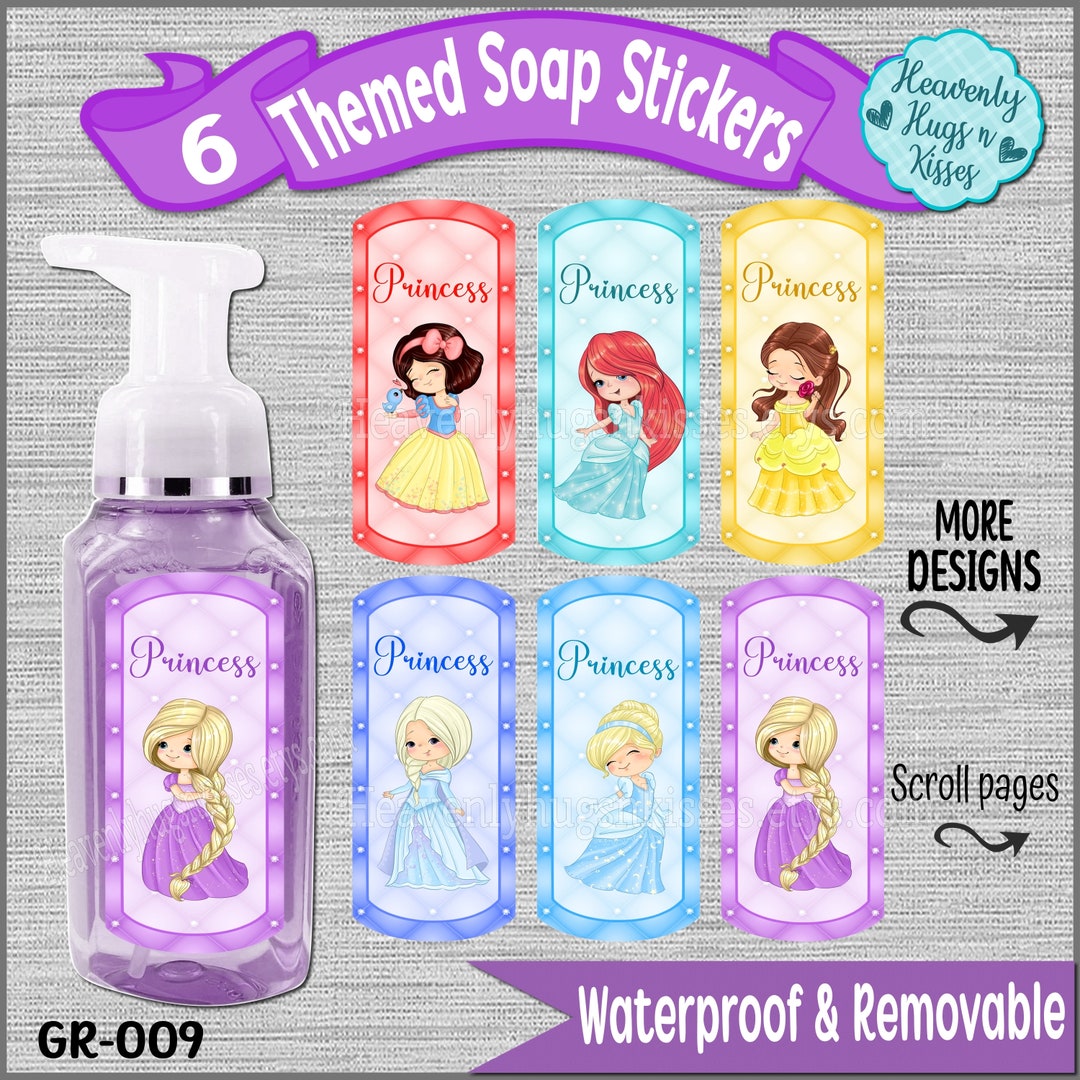 Princess Soap Label Princess Hand Soap Decal Foam Hand Soap Sticker ...