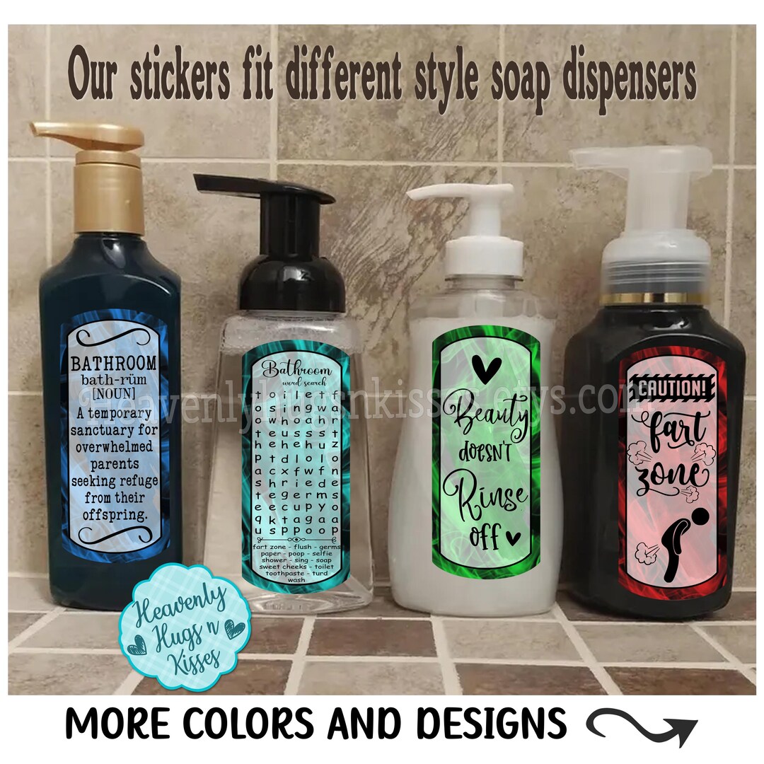Waterproof Soap Label Caution Fart Zone Soap Sticker Soap Dispenser ...