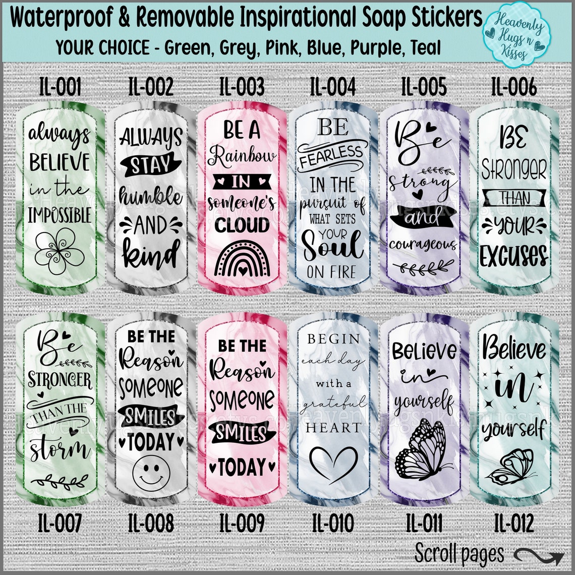 Inspirational Soap Labels Motivational Hand Soap Decals Foam Hand Soap ...