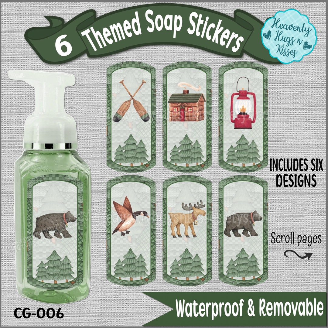 Camping Soap Label Camping Hand Soap Decal Foam Hand Soap Sticker ...