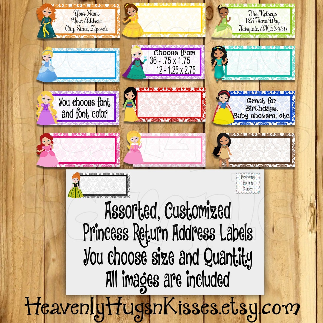 Princess Address Labels Personalized Address Labels Return Address ...