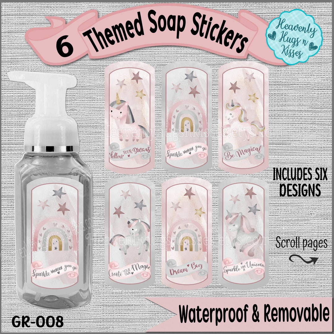 Unicorn Hand Soap Decal Unicorn Soap Label Foam Hand Soap Sticker ...
