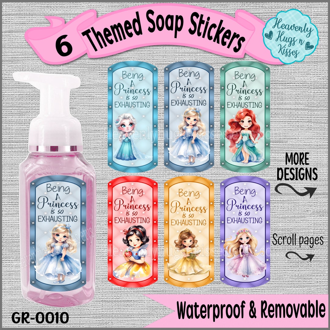 Princess Soap Label Princess Hand Soap Decal Foam Hand Soap Sticker ...