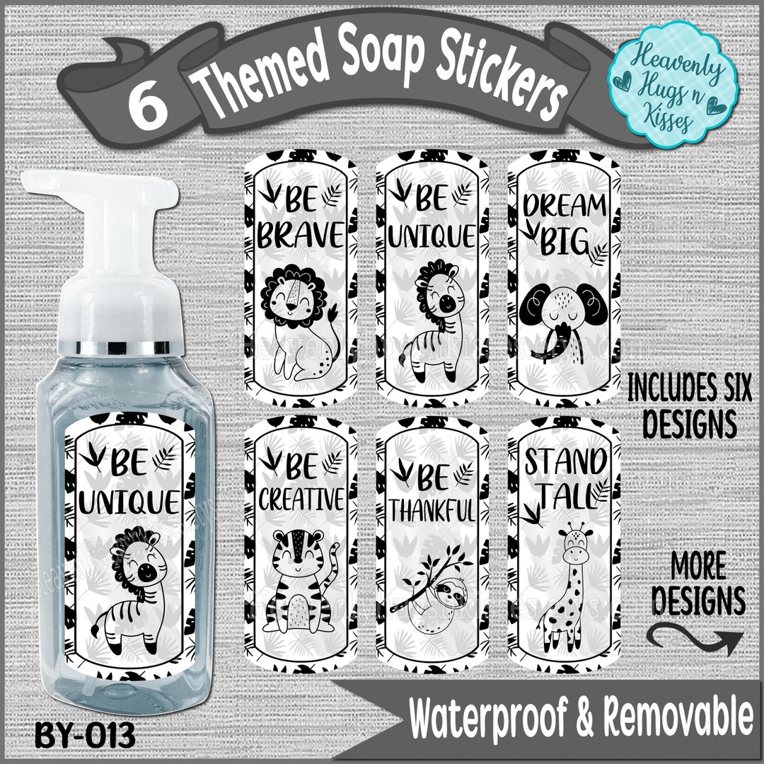 Safari Soap Label Jungle Hand Soap Decal Foam Hand Soap Sticker Foaming ...
