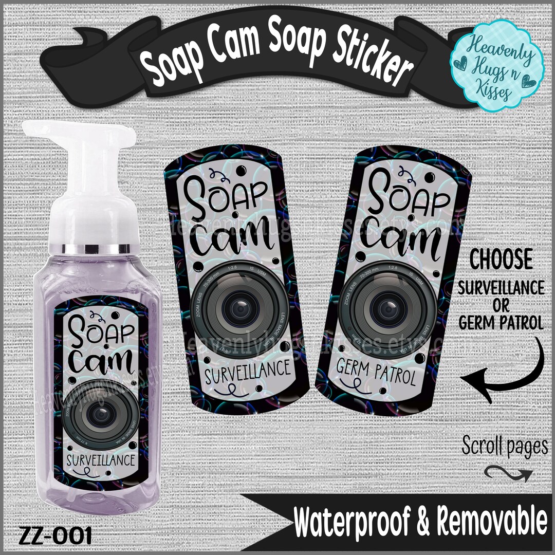 Soap Cam Label Soap Camera Sticker Bathroom Must Have Germ Patrol ...