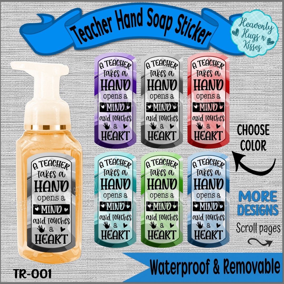 Teacher Soap Gift Labels Foam Hand Soap Sticker Foaming Soap Label Hand ...