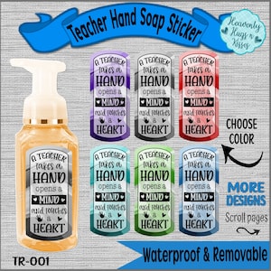 Teacher Soap Gift Labels Foam Hand Soap Sticker Foaming Soap Label Hand ...