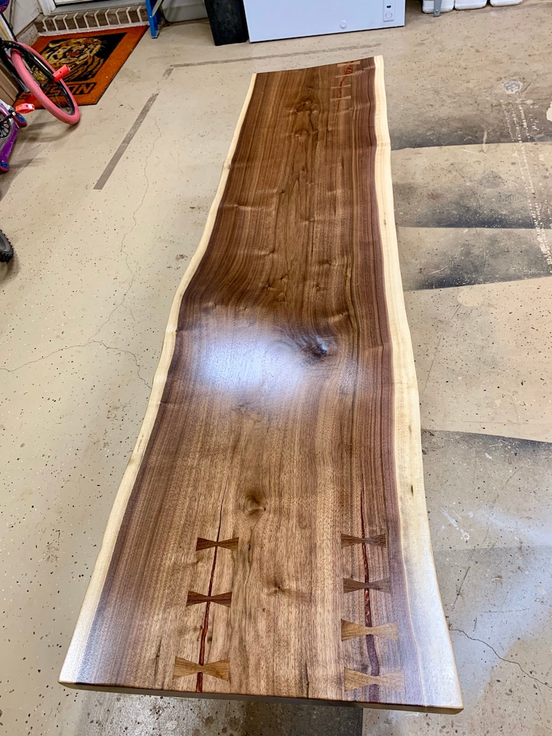Walnut Live Edge Bench - Etsy