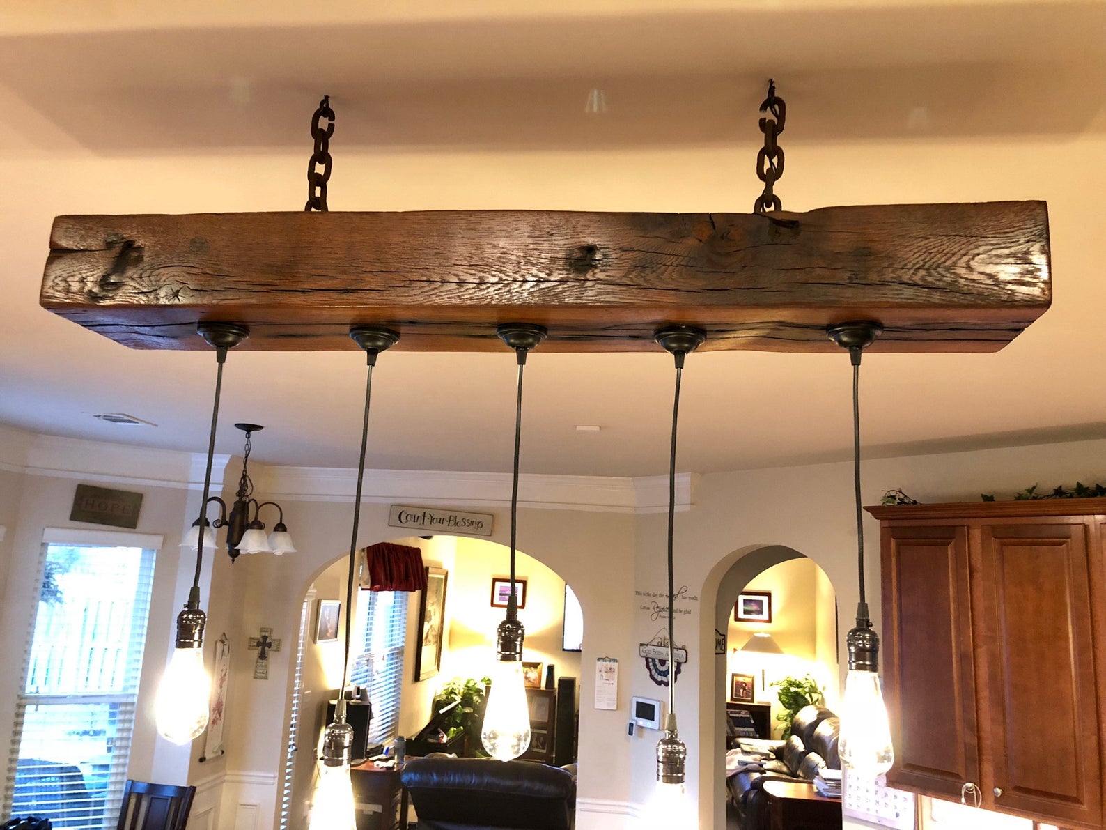 Timber Beam Edison Light - Etsy