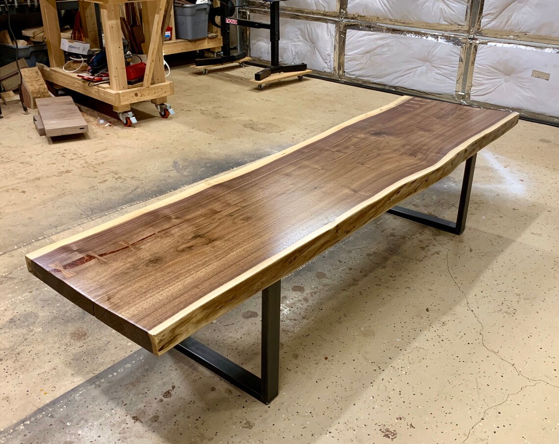 Walnut Live Edge Bench - Etsy