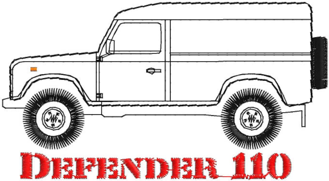 Landrover Defender 110 Outline Embroidery Desuign - Etsy