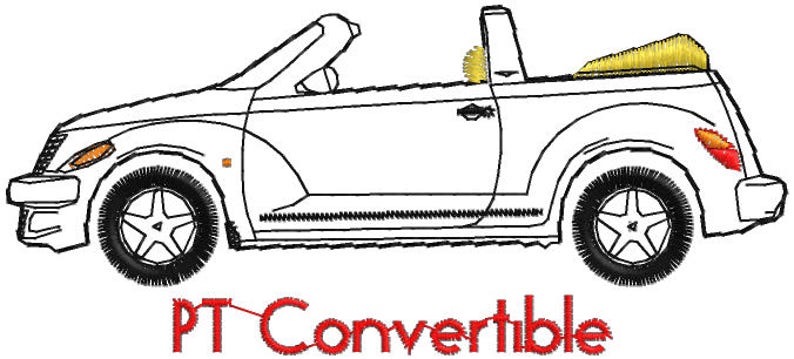 Chrysler PT Cruiser Convertible Outline Embroidery Design - Etsy UK