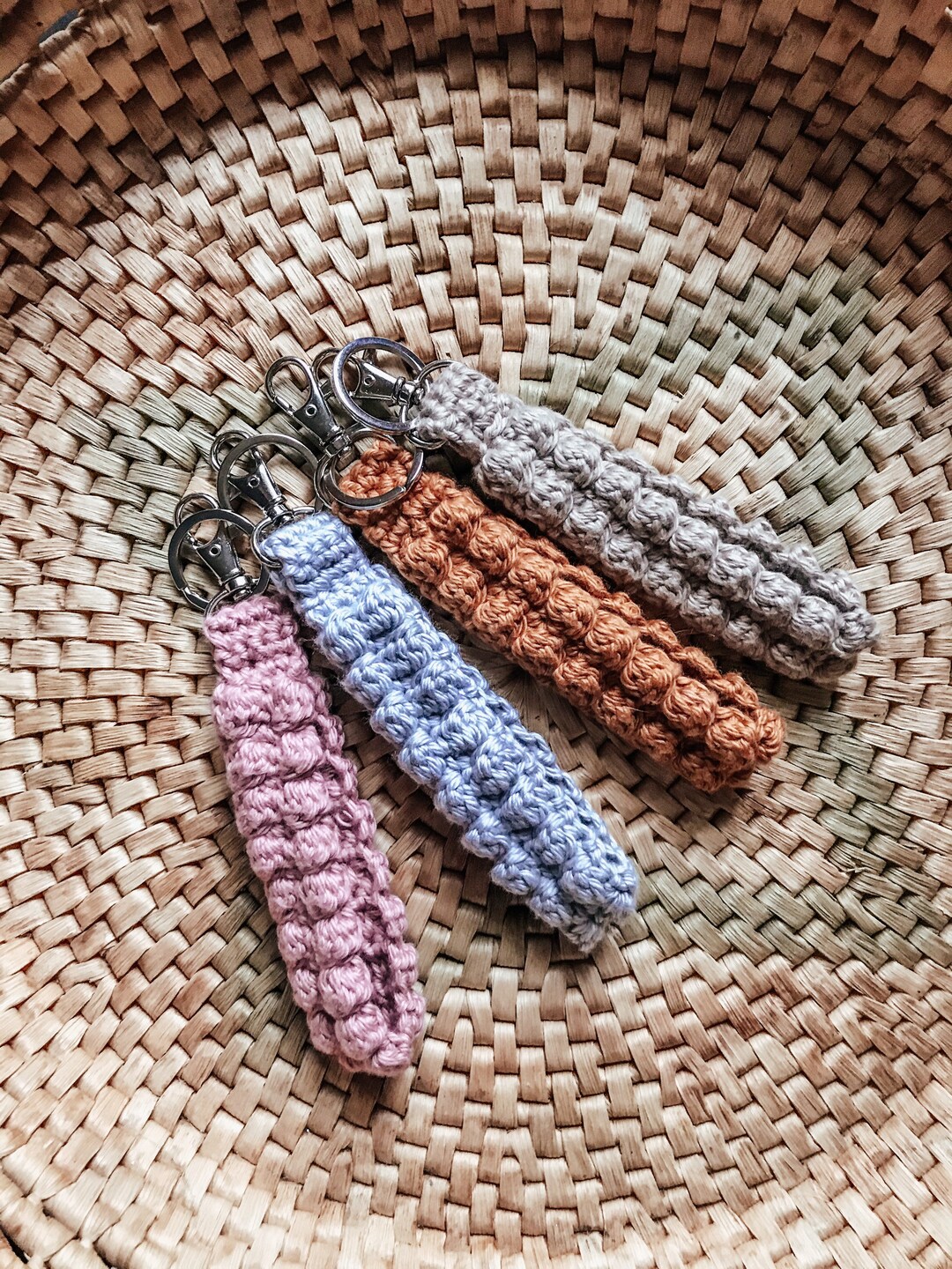 Boho Bobble Keychain, Boho Wristlet, Keychain Wristlet, Keychain ...