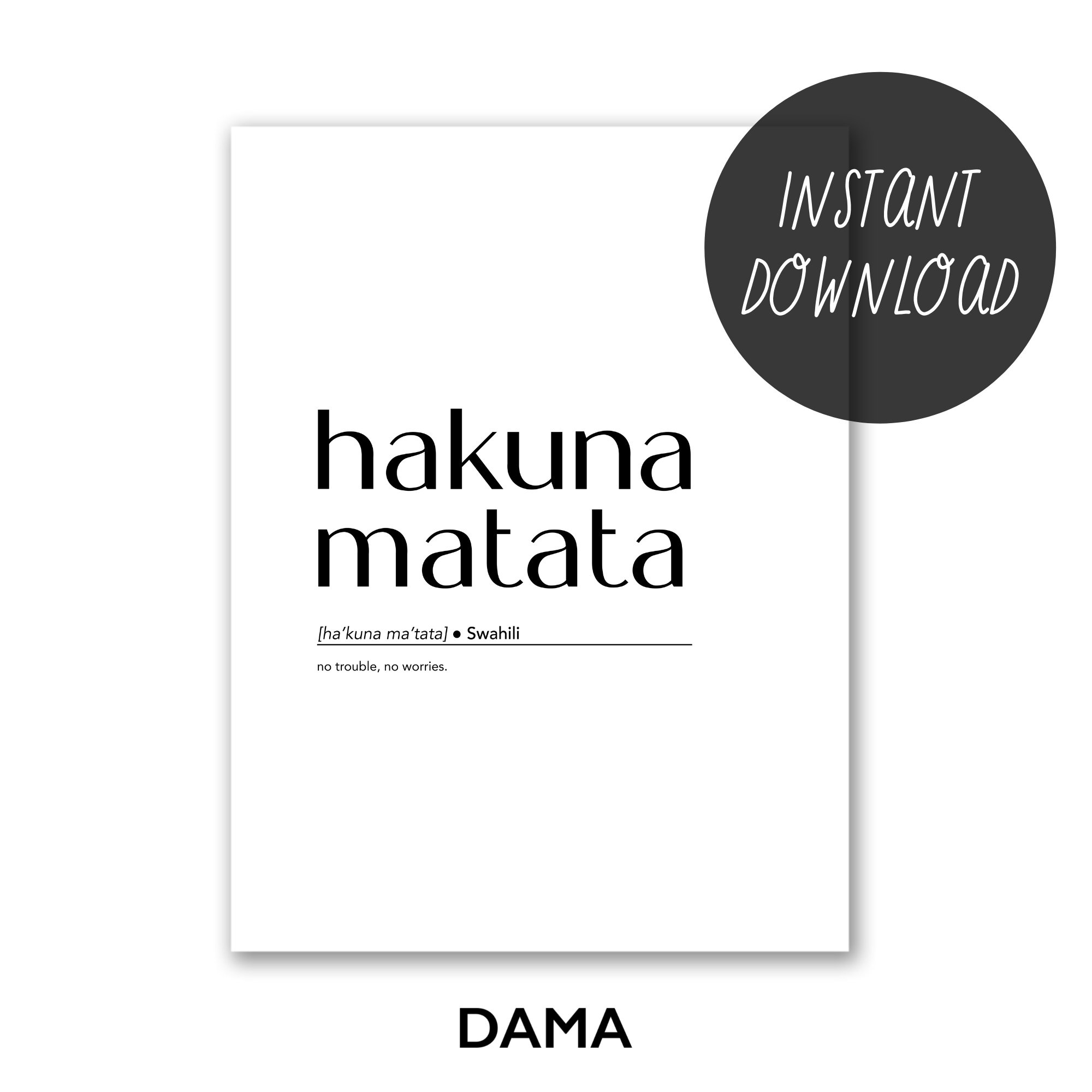 Swahili Hakuna Matata