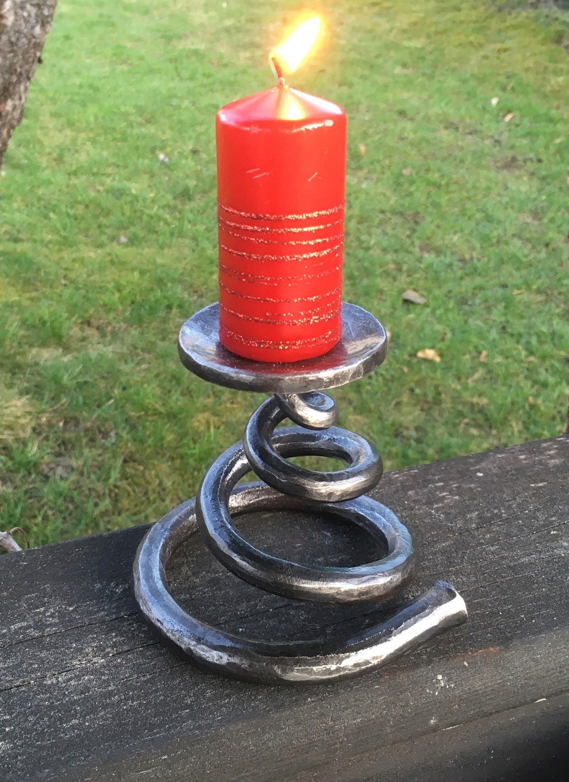 Handmade Forge Candelabrum, Iron Steel Candlestick, Blacksmith ...
