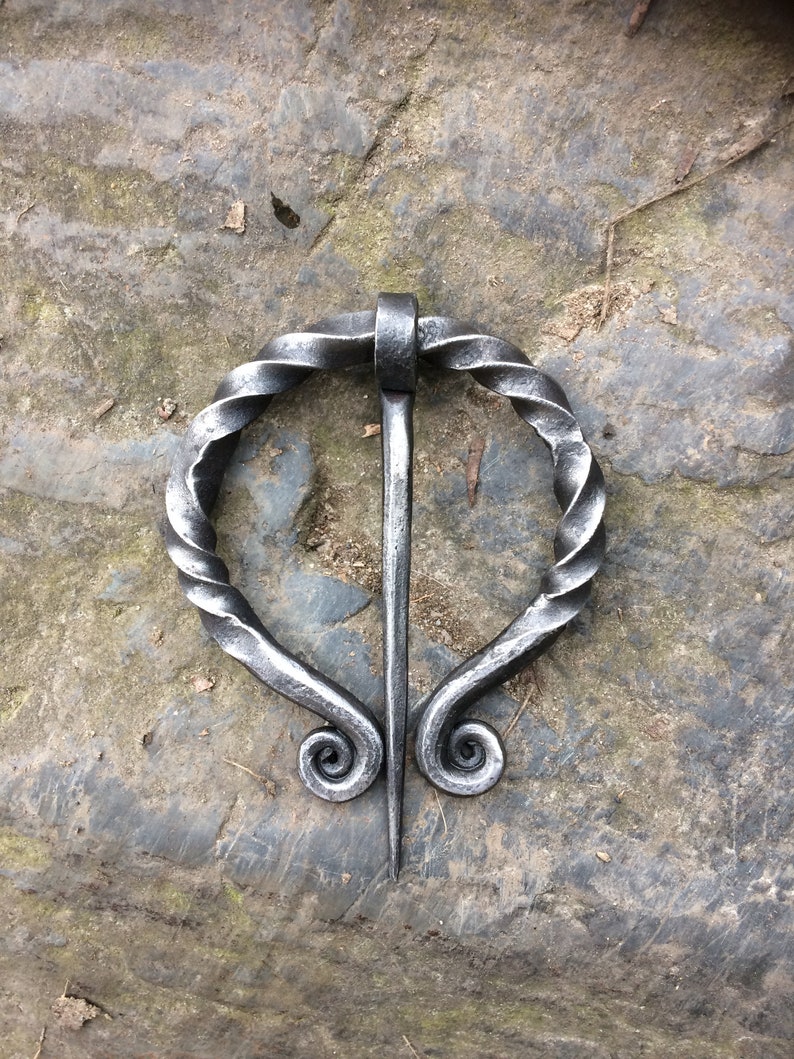 Handmade Blacksmith Forged Steel Iron Brooch Fibula - Etsy