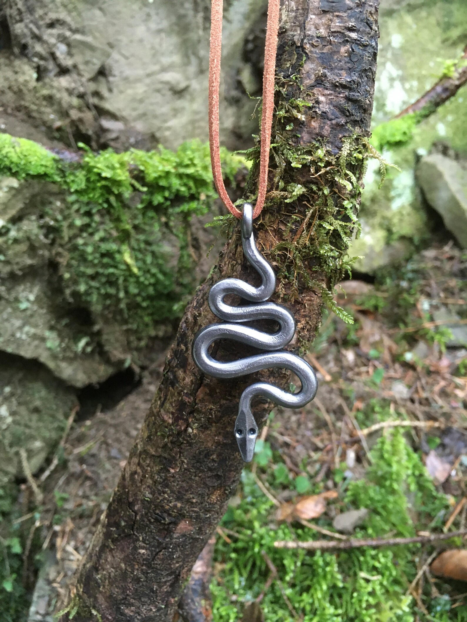 Snake Pendant Handmade Forged Jewellery Blacksmith Iron Steel - Etsy