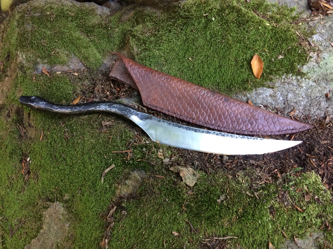 Snake Knife Ancient Symbol Sculpture High Carbon Steel | Etsy