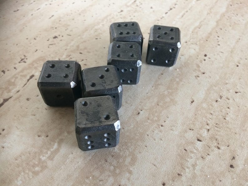 Cube Small Dice Handmade Forged Blacksmith Iron Steel | Etsy