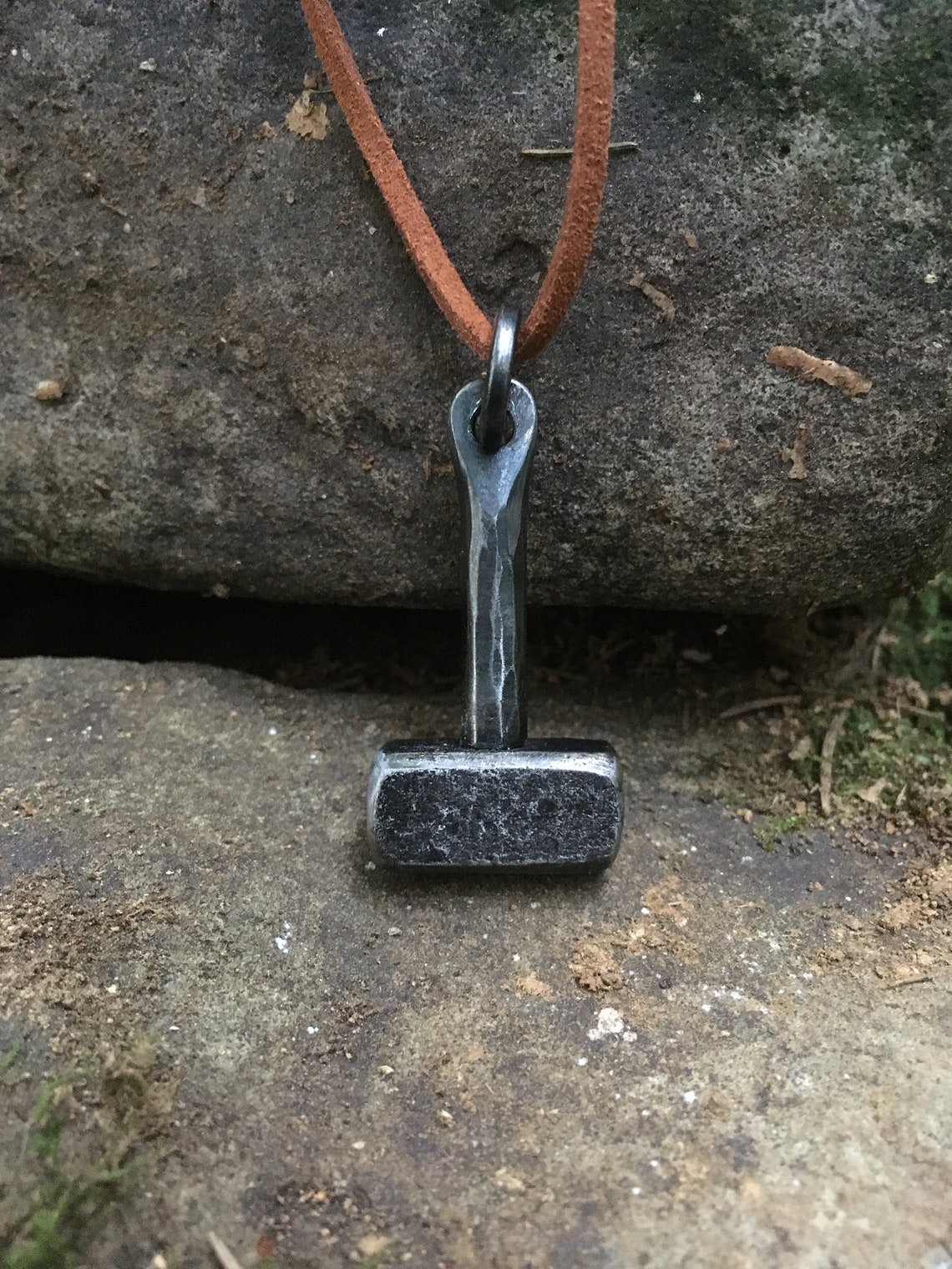 Forge steel Hammer Blacksmith Iron pendant Handmade amulet | Etsy