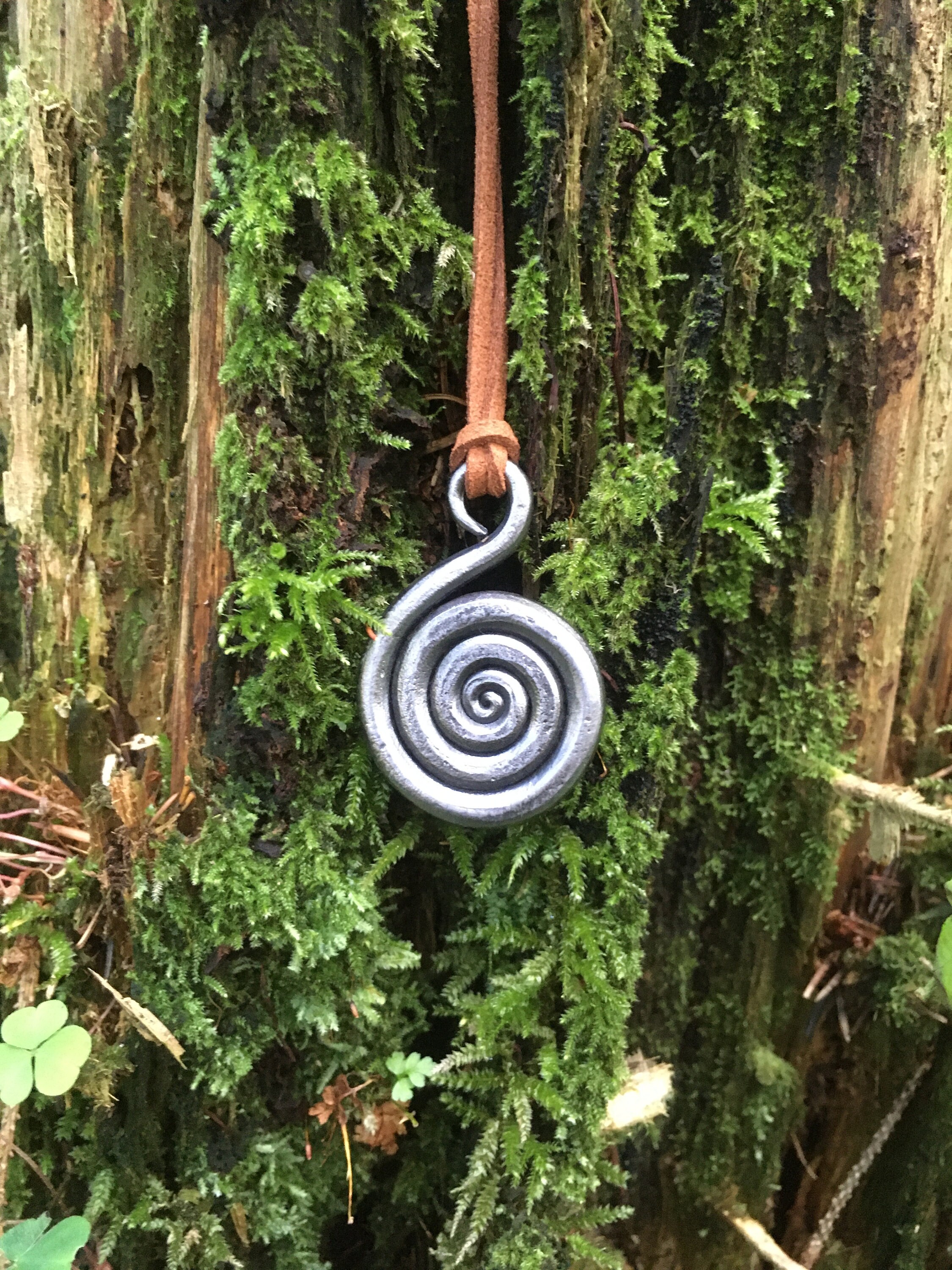 Spiral Pendant Handmade Forged Jewellery Blacksmith Iron Steel - Etsy