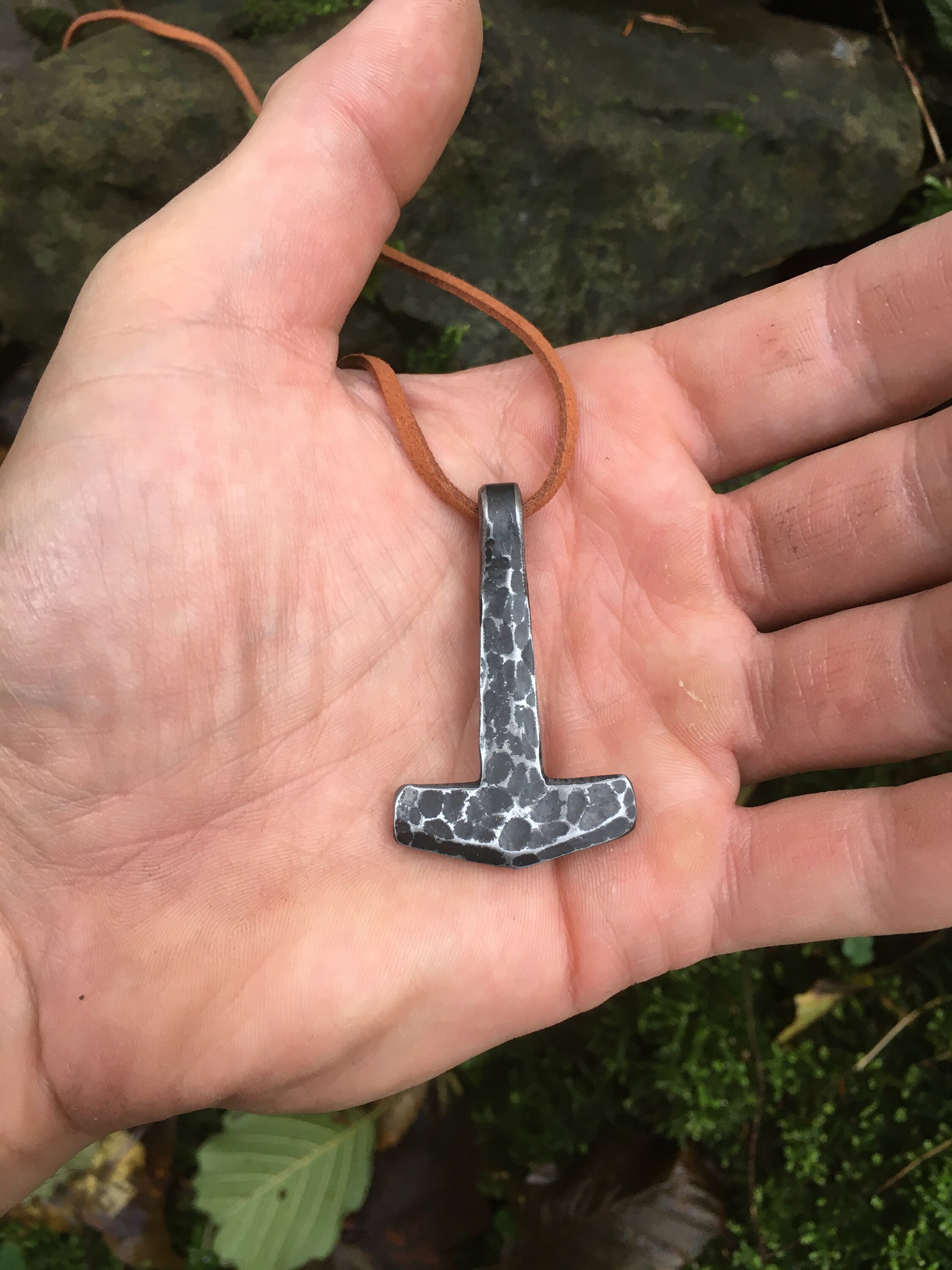 Thor Hammer Handmade Forged Pendant Mjolnir Norse Mythology | Etsy